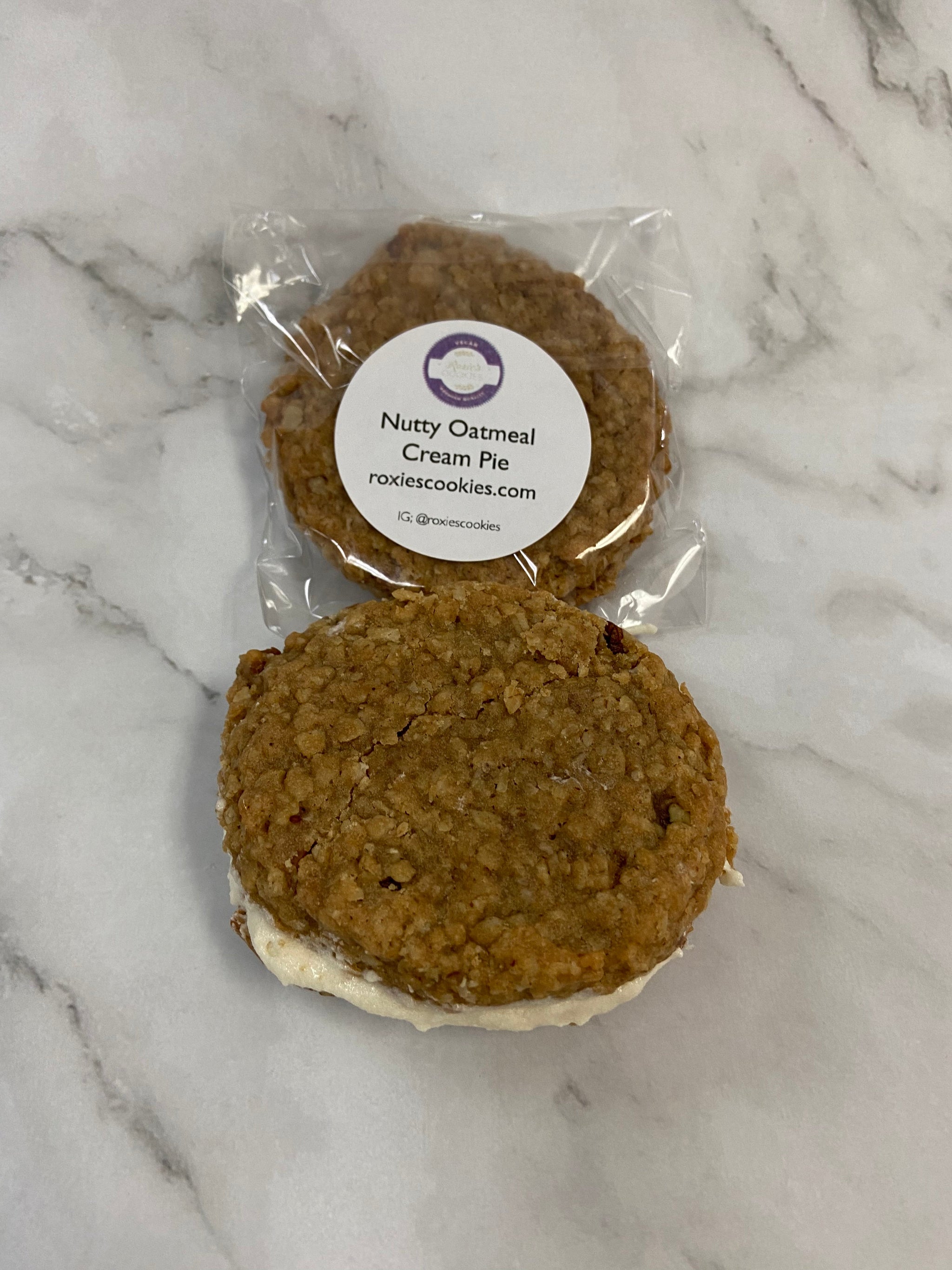 Nutty Oatmeal Cream Pie Cookie (1 Doz) – Roxies Cookies
